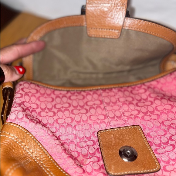 Coach | Bags | Coach Y2k Pink Soho Signature C Monogram Tan Buckle ...